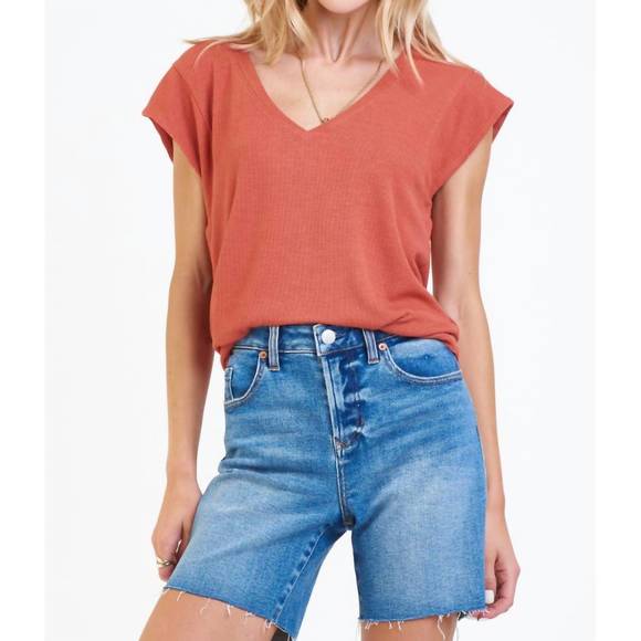 Dear John | Tops | New Dear John Denim Uri Thermal Vneck Tee In Red Clay | Poshmark